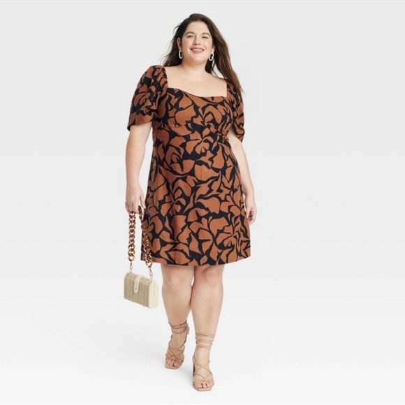 a new day | Dresses | A New Day Puff Short Sleeve Mini Shift Dress ...